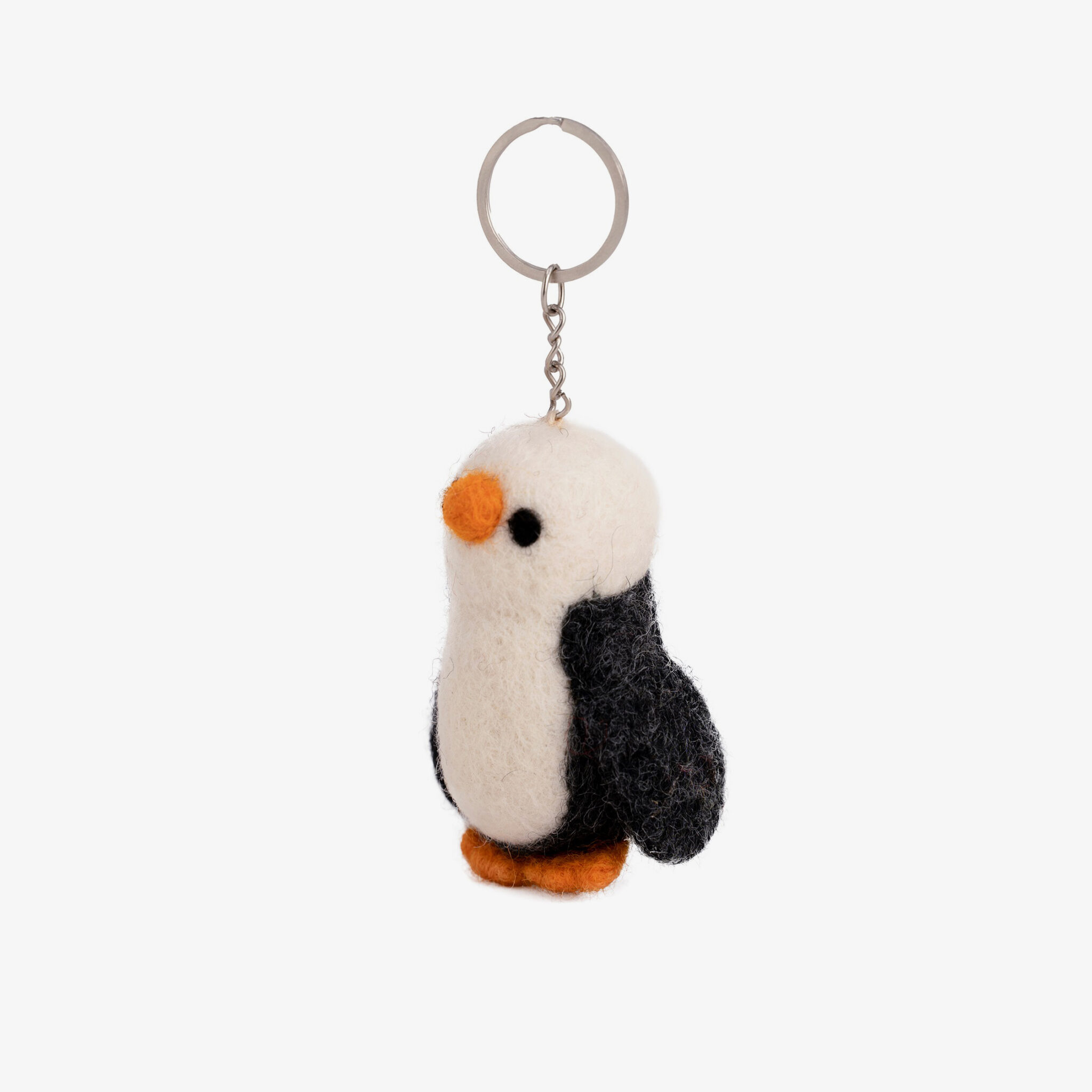 Cute Handmade Felt Penguin Keyring - Nomad Krafts